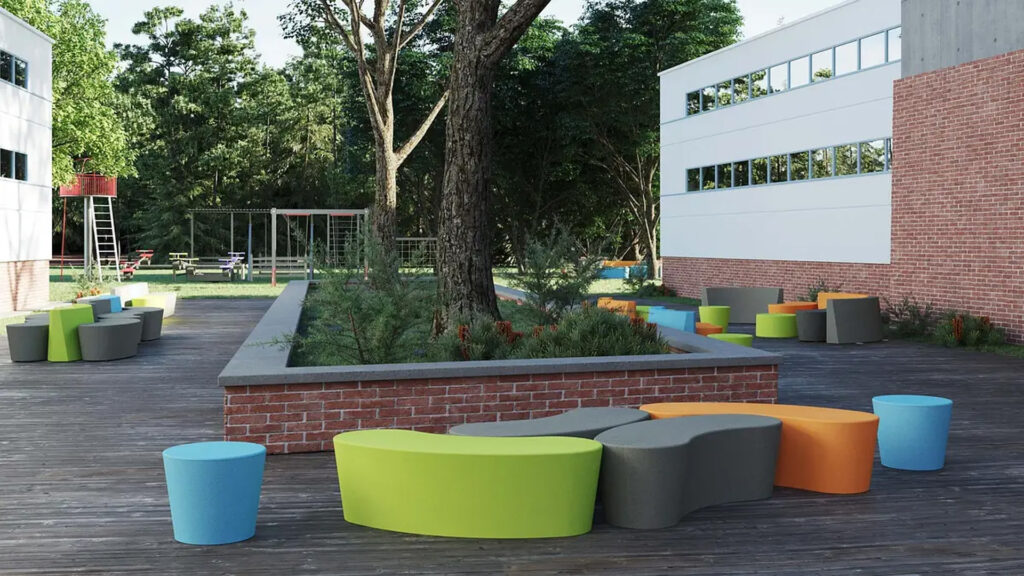 Flowform Outdoor Tapered Cylinder Stool - designFARM - Authentic ...